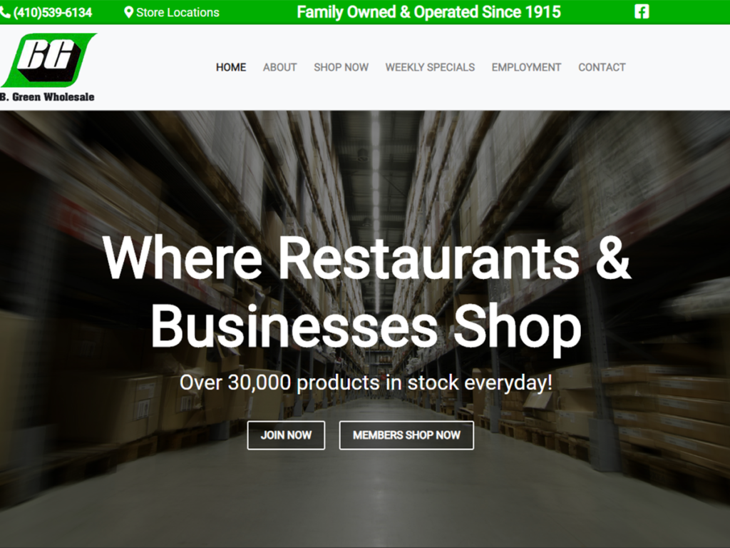 New B Green Website - B Green Wholesale